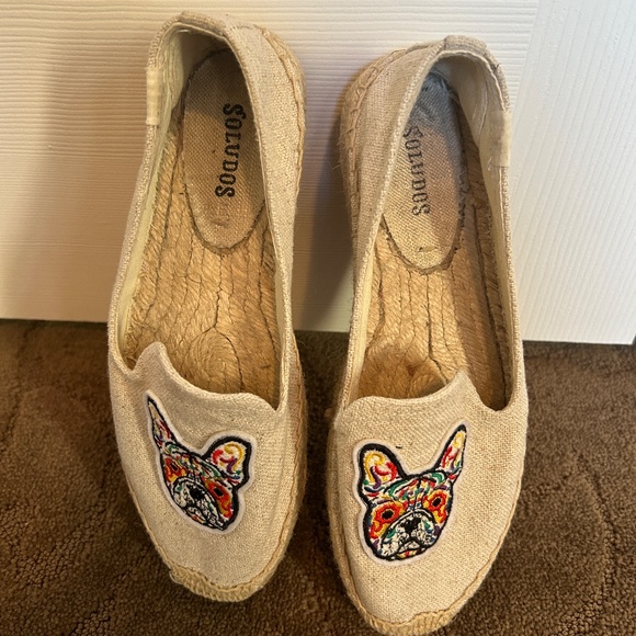 Soludos | Shoes | Soludos Espadrille Loafers Frenchy Bulldog Sz 7 ...